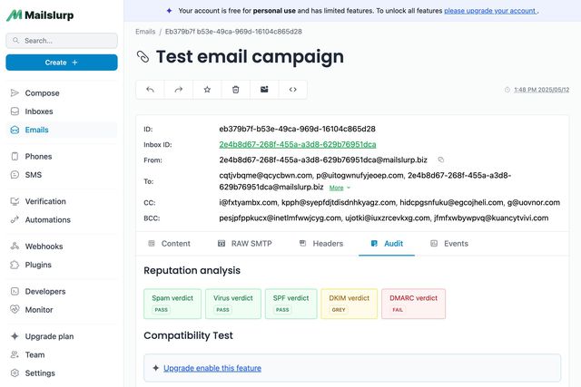 Disposable email accounts and instant random email address